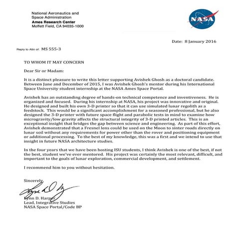 NASA_letter of recommendation | PDF