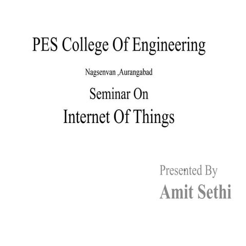 seminar amit sethi | PPT