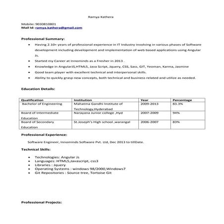 Ramya_resume_updated2 (1) | DOC | Web Development | Internet