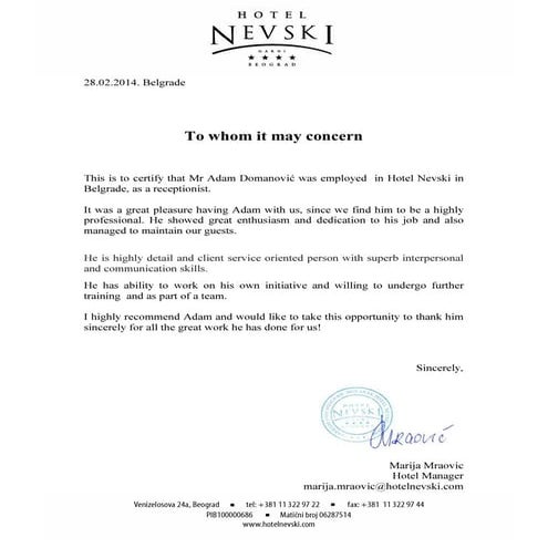 letter of reccomendation | PDF