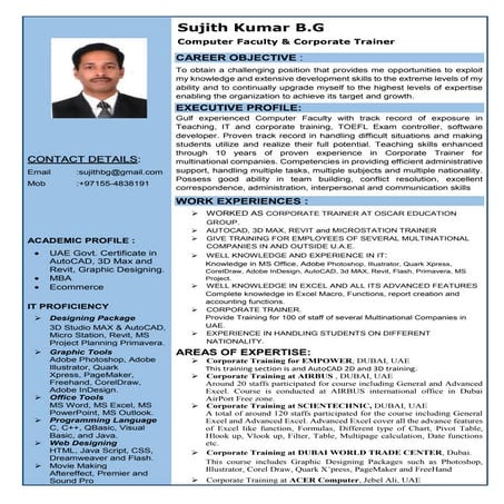 Sujith_CV_for__teaching | PDF | Desktop Publishing | Computer Software and Applications