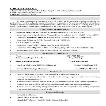 update resume | DOC