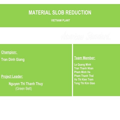 Presentation SLOB Material Reduction | PPT