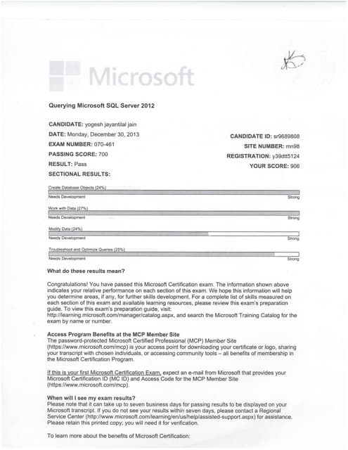 Microsoft SQL SERVER 70 461 | PDF Microsoft SQL SERVER 70 461 | PDF