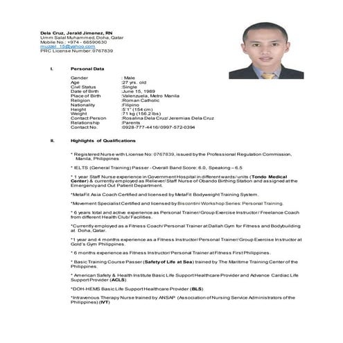 Jerald Dela Cruz CV Short | DOCX