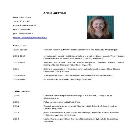 ANSIOLUETTELO | DOCX
