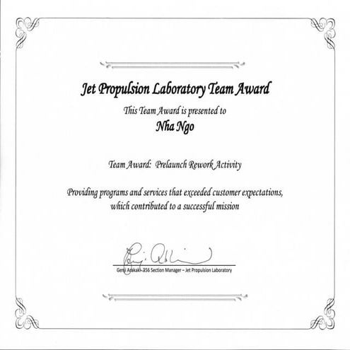JPL TEAM AWARD | PPT
