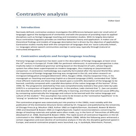 hassans Contrastive Analysis | PDF
