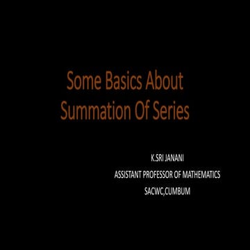Basics about Summation | PPTX