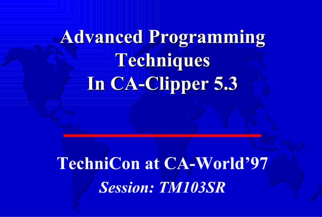 Advanced Programming Techniques | PPT Advanced Programming Techniques | PPT