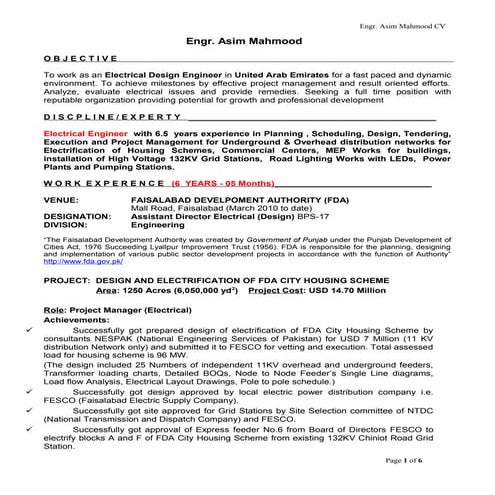 Engr. Asim Mahmood CV | PDF