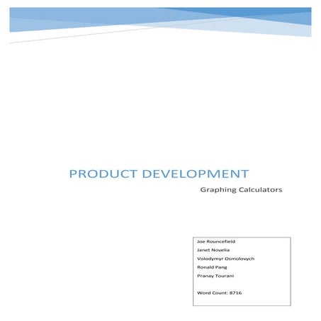Product Development of a Graphing Calculator | PDF