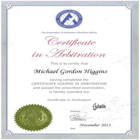 Arbitration Certificate | PDF