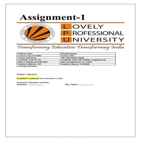 Ca 1 ece856 deepak | PDF