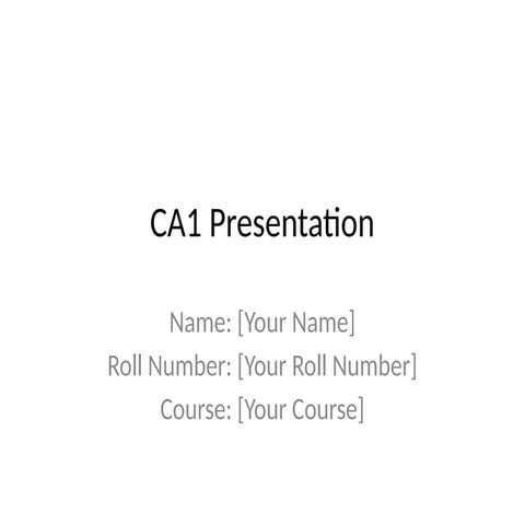 CA1_Presentation of object oriented programming | PPT