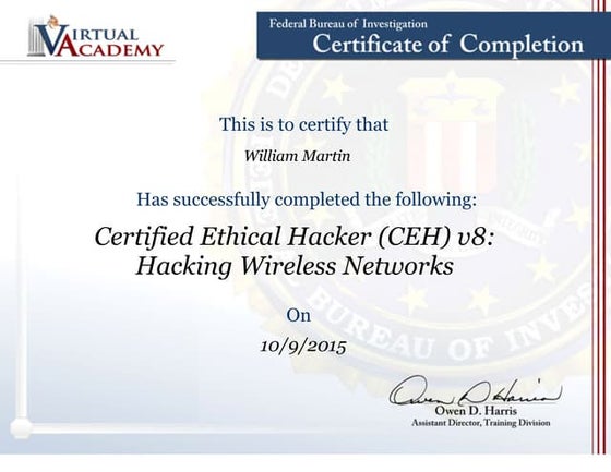 Certificate_FBI_Certified Ethical Hacker CEH v8 Hacking Mobile Platforms | PPT