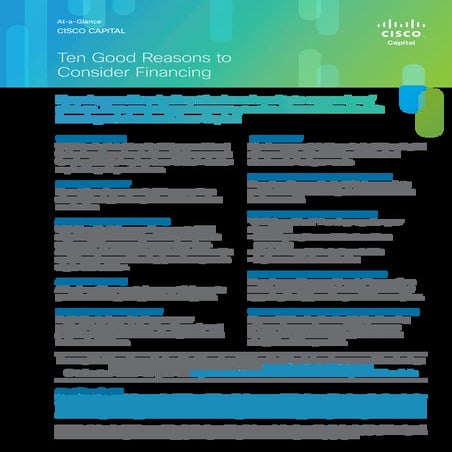 Cisco Capital 10 Good Reasons | PDF