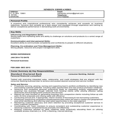 SIMION ODHIAMBO CV | PDF