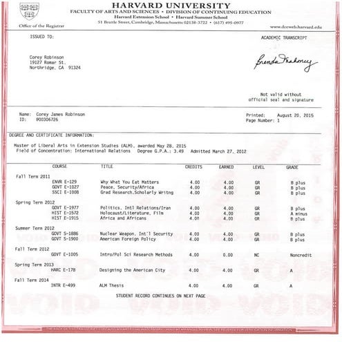 HarvardTranscripts | PDF