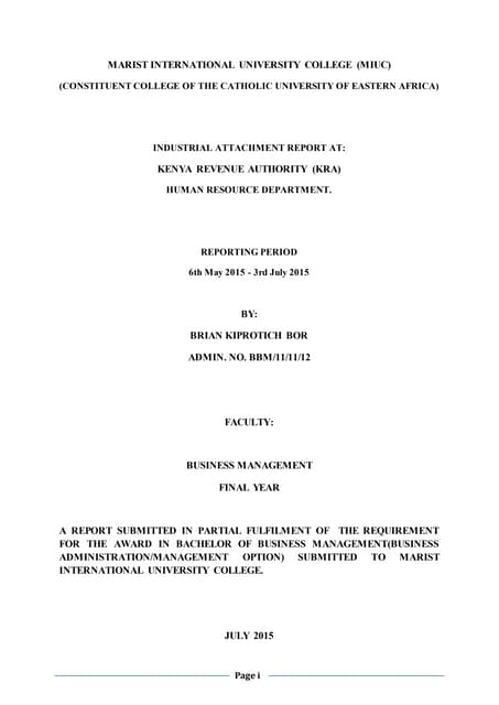 Student's industrial attachment logbook | DOCX