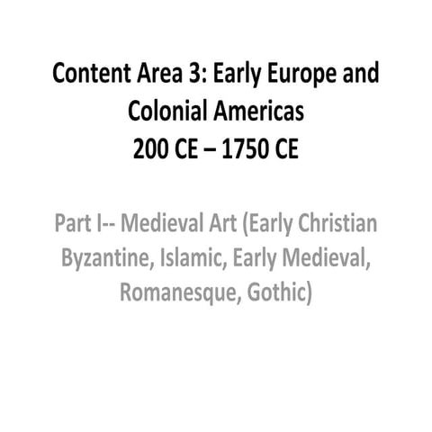 AP Art History Content Area 3 Part I (Early EU & Americas) | PPT