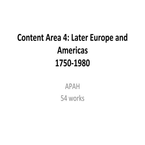 AP Art History Content Area 3 Part I (Early EU & Americas) | PPTX