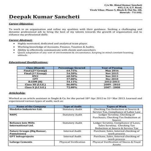 CV Deepak | PDF