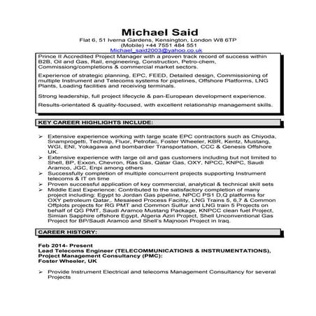 Michael said CV | DOC