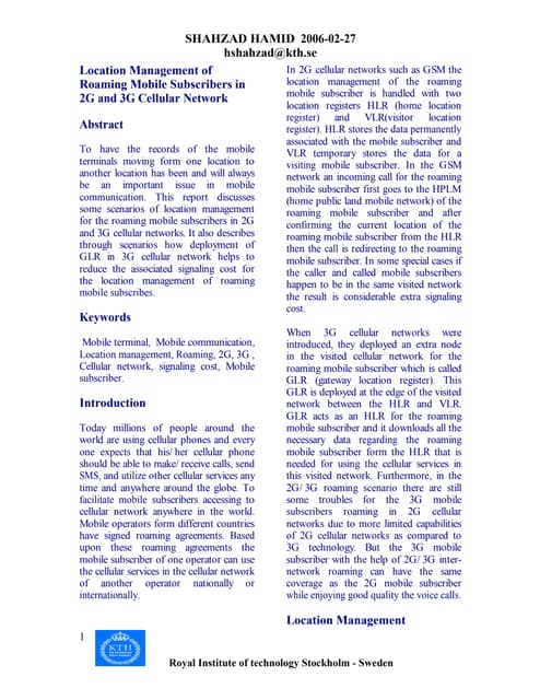 Telecom Roaming Overview | PDF | Phone Services | Home Utilities