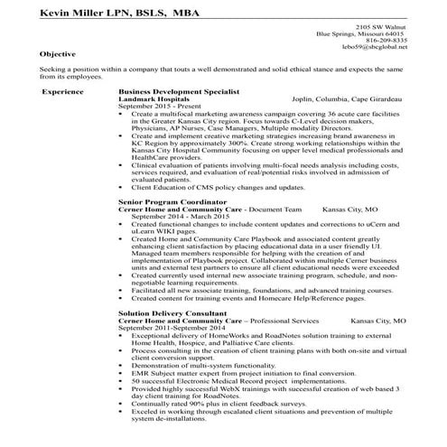 Kevin Miller Resume | DOC