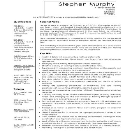 Stephen Murphy CV updated | DOCX
