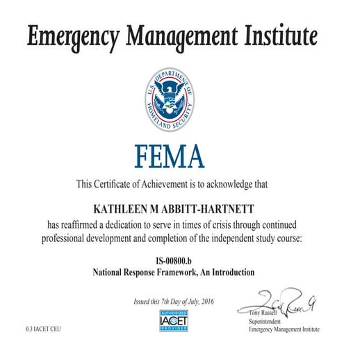 FEMA IS-800 | PDF