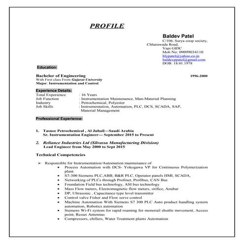 Baldev Patel presentations
