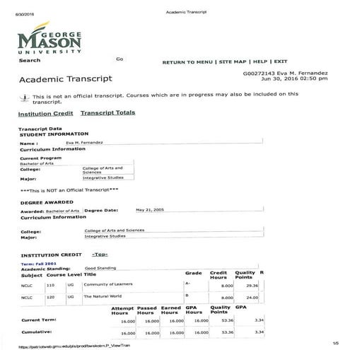 Eva Fernandez Transcript | PDF
