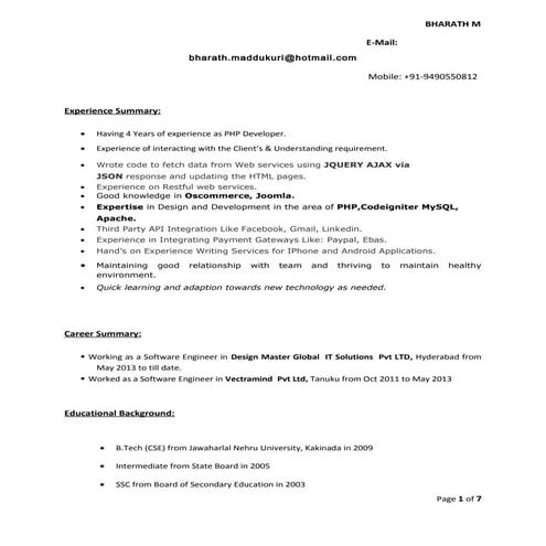 Bharath-PHP-4+ | PDF