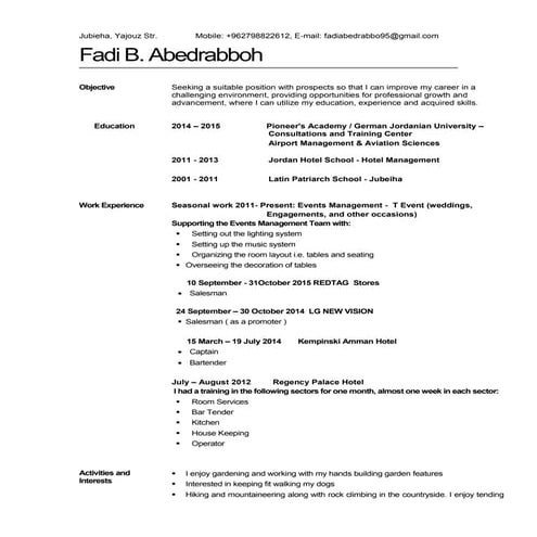 Fadi Abedrabboh CV - Dec. 2015 | DOC