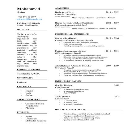 Mohammad Asim CV | PDF