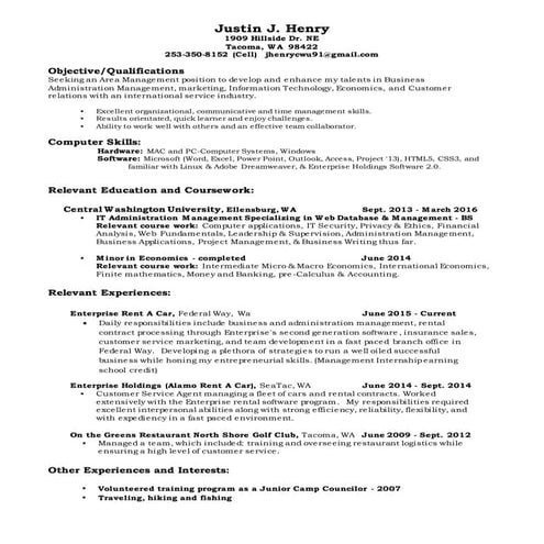 Bianca Williams new professional resume | DOC