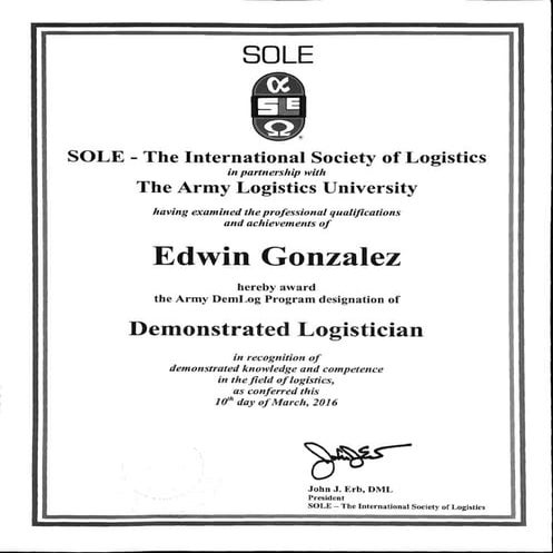 SOLE Certification | PDF