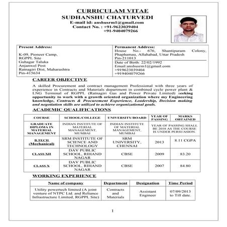 Sudhanshu Resume Copy Pdf