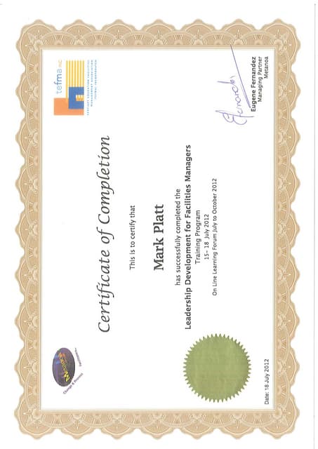 The Tender Process certificate | PDF