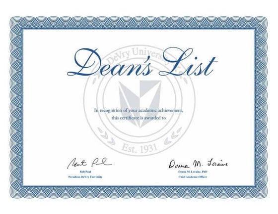 Dean's List Certificate | PPT