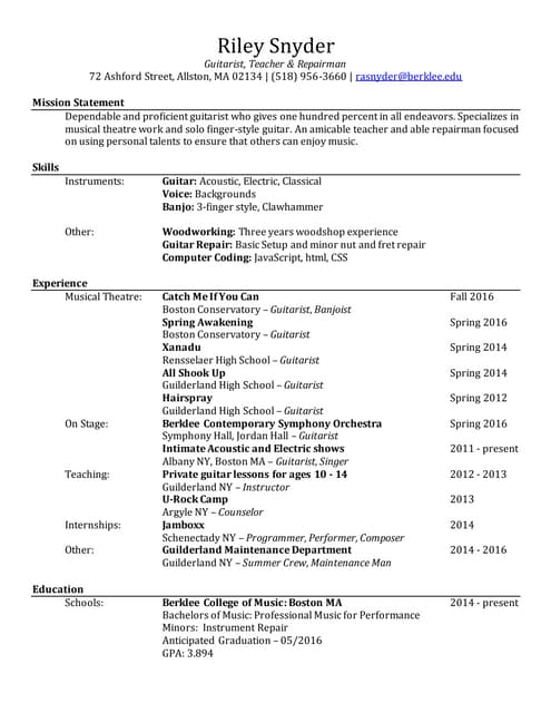 Riley Snyder Resume 2 | PDF