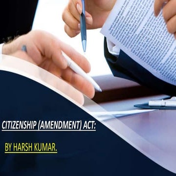 Citizenship (Amendment) ACT 2019 PPT | PPTX