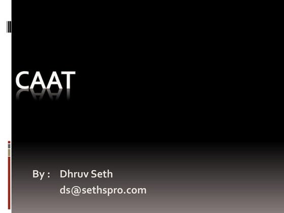 CAAT - Data Analysis and Audit Techniques | PPT