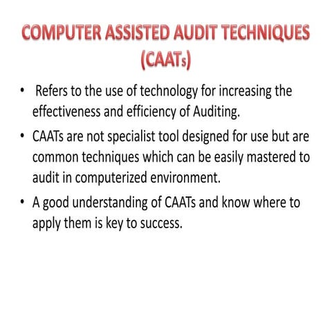 CAAT - Data Analysis and Audit Techniques | PDF