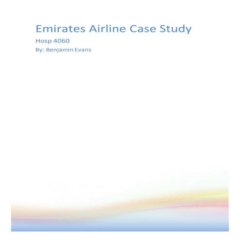 Emirates Airline: Strategic Management Report | PDF
