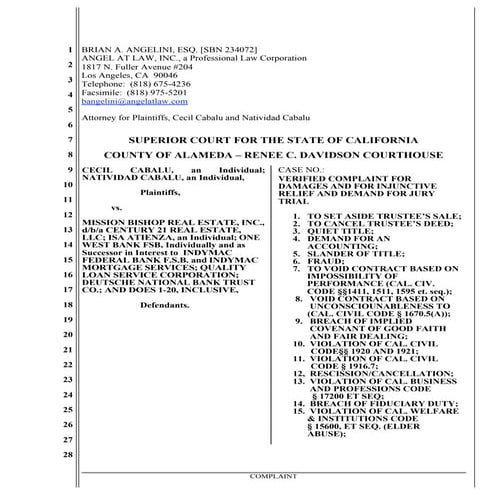 Cabalu complaint working copy | PDF