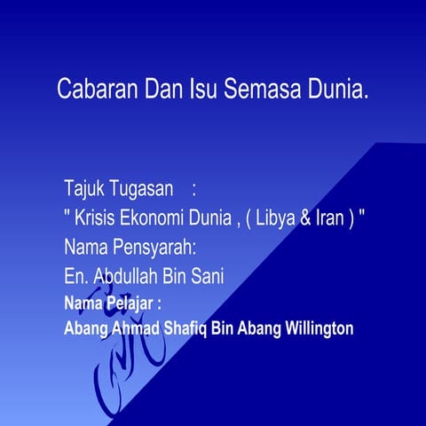 Cabaran dan isu semasa dunia | PPT