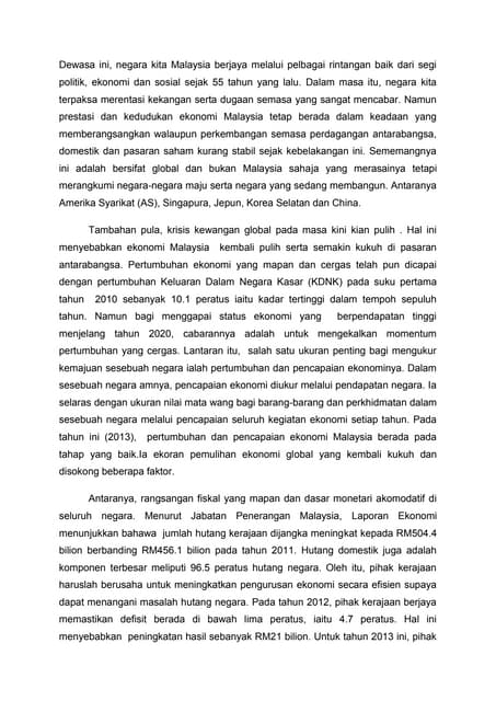 Bab2 ekonomi malaysia | PPTX